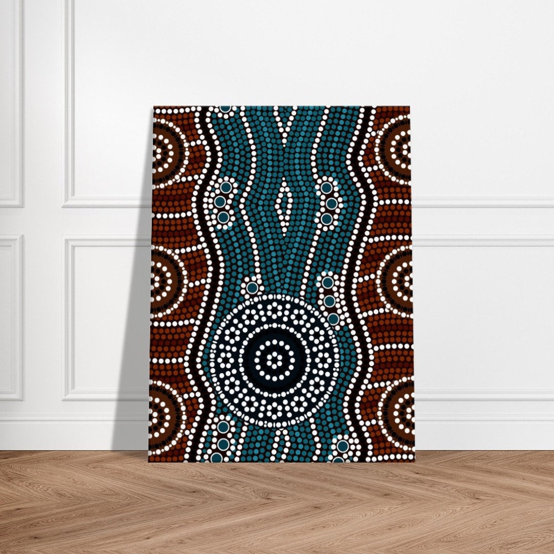 Aboriginal Canvas Traditional Indigenous Print Cultural Native Dot ...