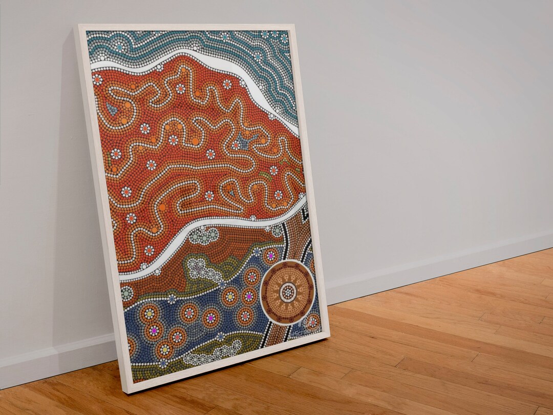 Aboriginal Dot Wall Art | Traditional Indigenous Print | Cultural ...
