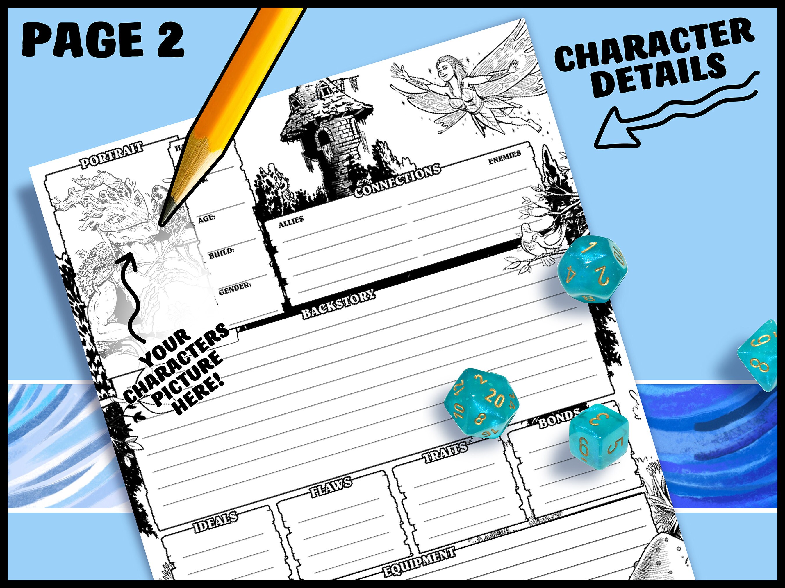 Feywild D&D 5e Character Sheet Feat Fairies and Fey Animals - Etsy ...
