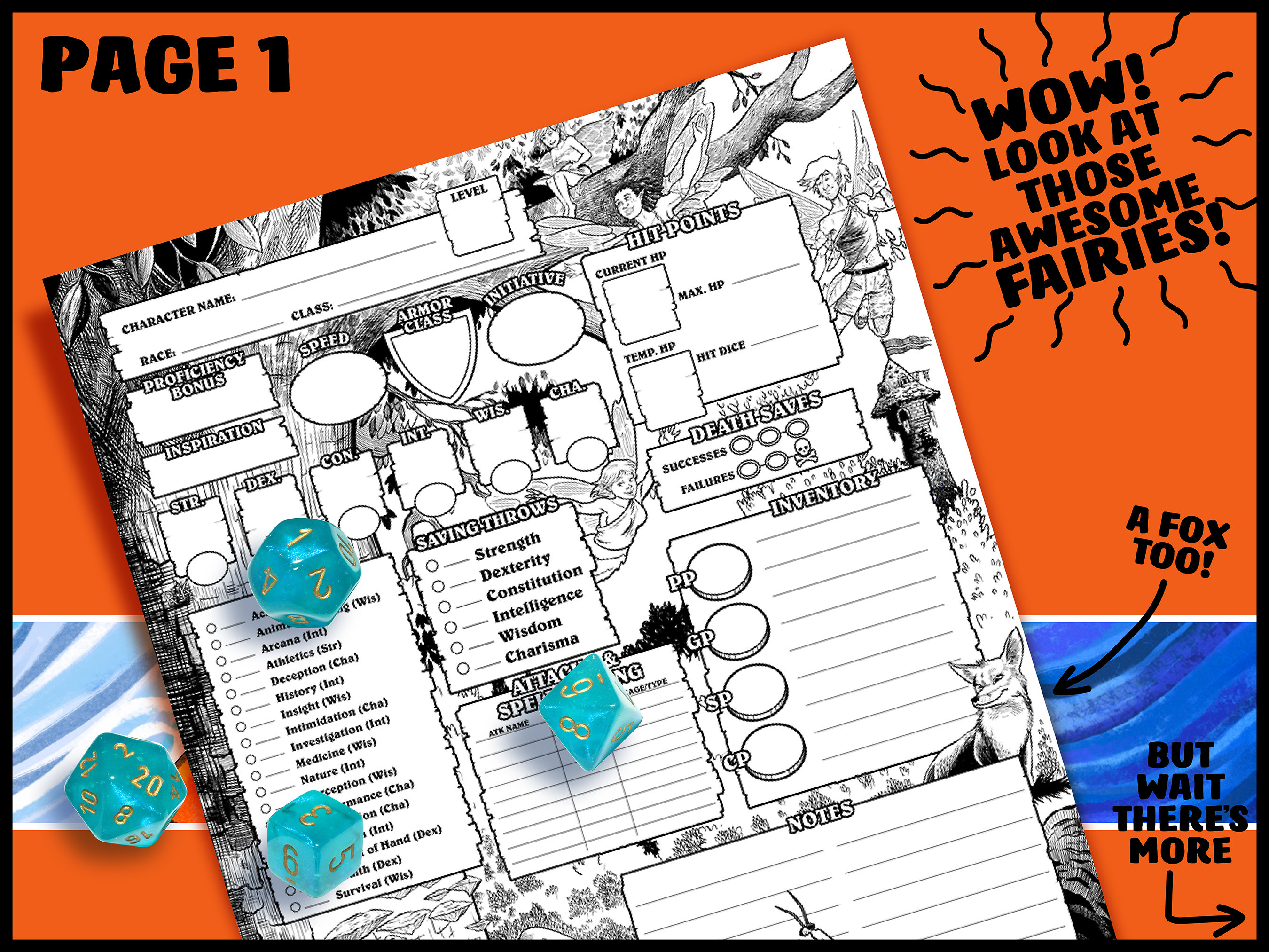 Feywild D&D 5e Character Sheet Feat Fairies and Fey Animals - Etsy UK