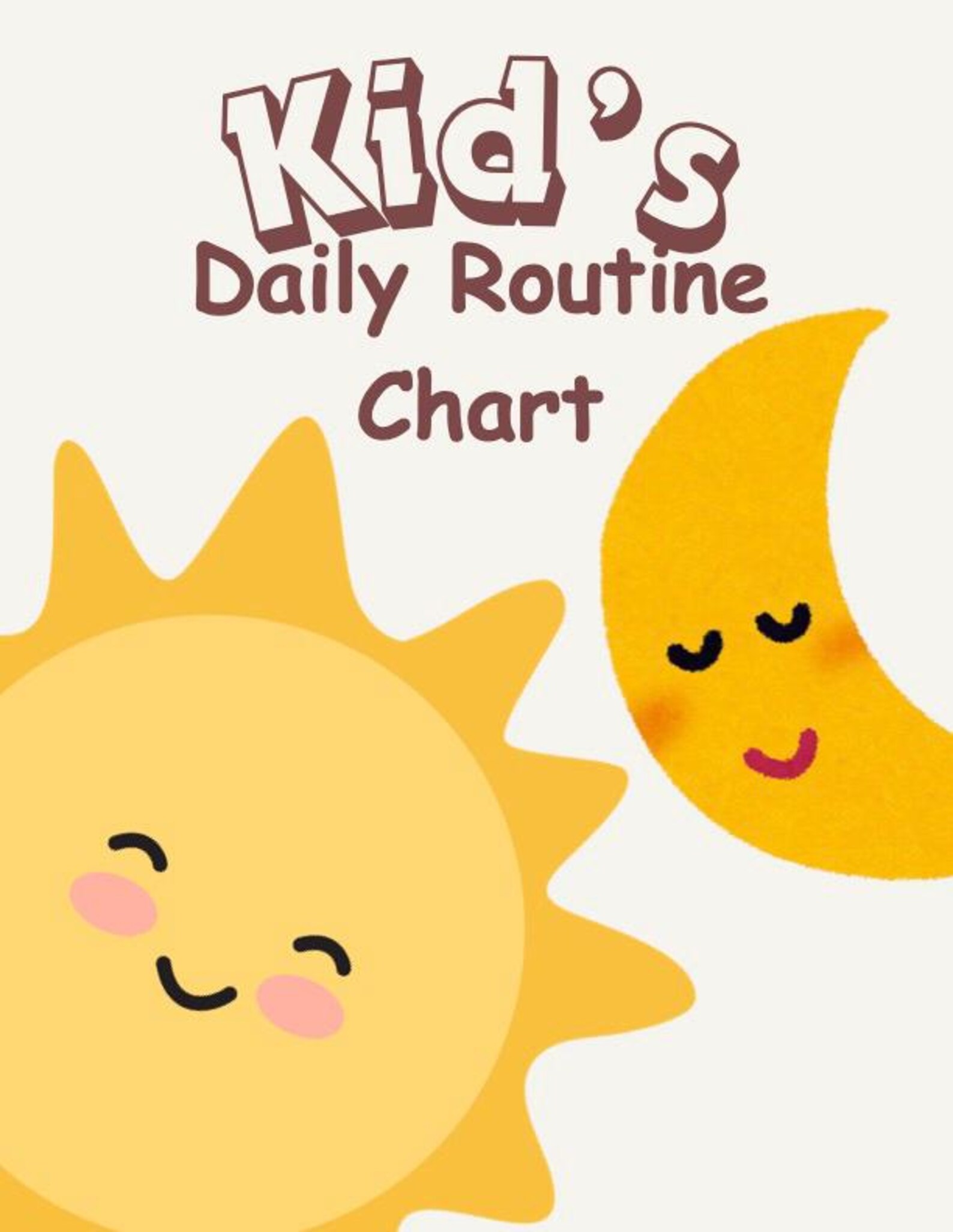 Kid's Daily Routine Chart | PDF Printable - Etsy