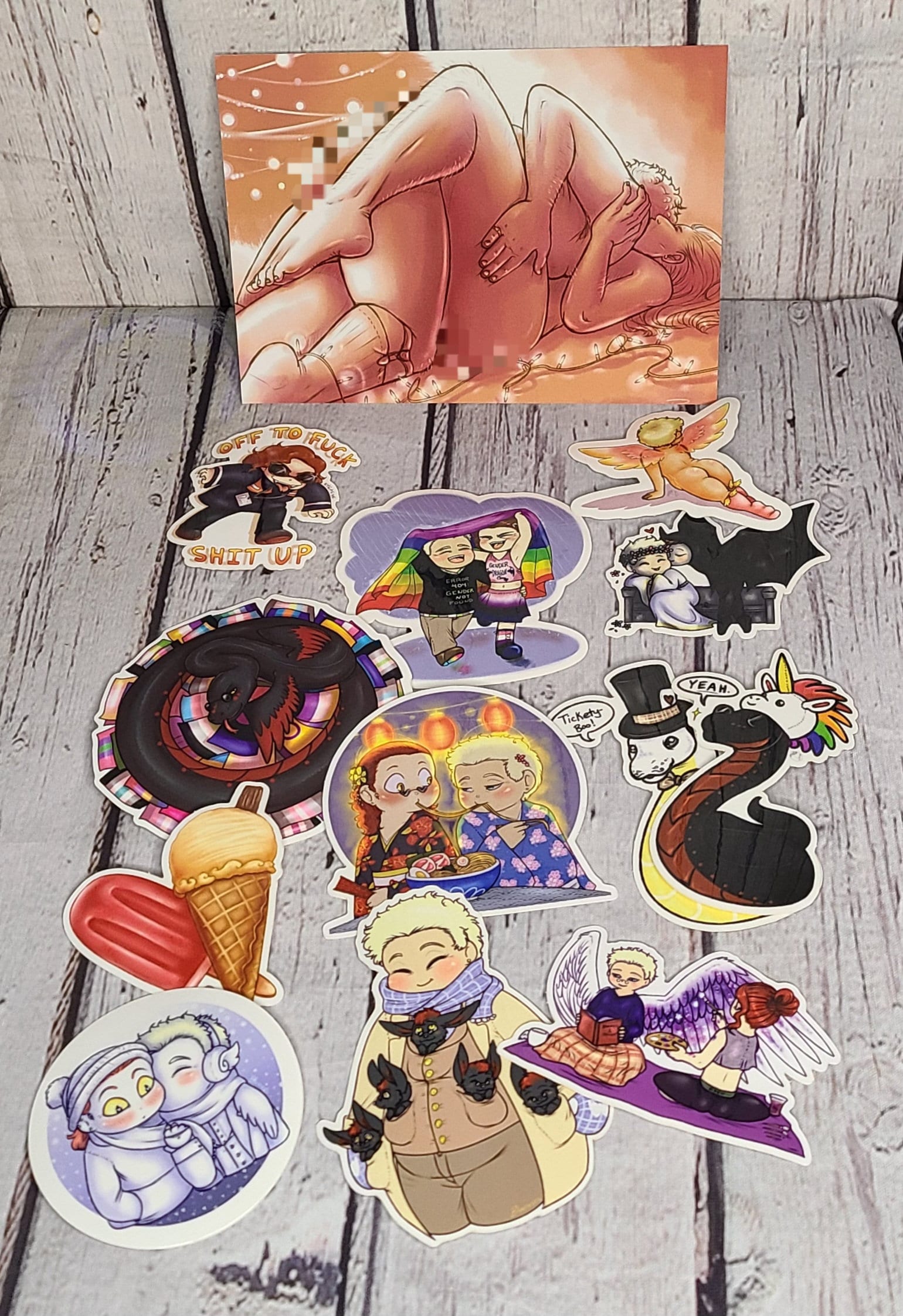 NSFW Angel and Demon Sticker & Postcard Pack - Etsy