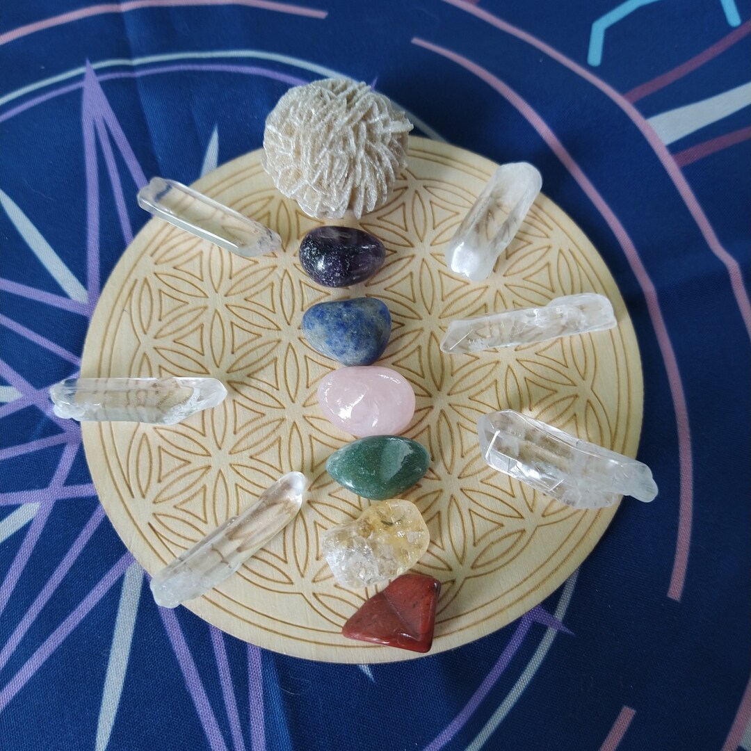 Flower of Life Reiki Crystal Grid for SACRED Geometry ENERGETIC Healing ...