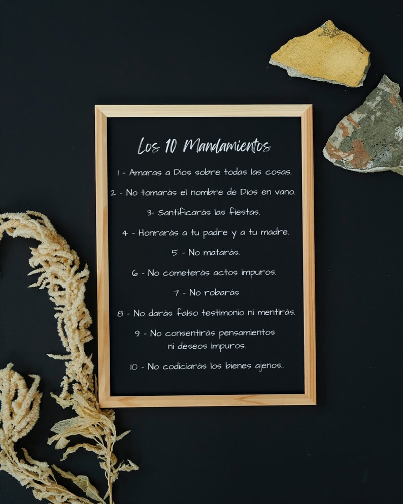 The 10 Commandments Poster, Spanish & English Prayers (digital Download ...