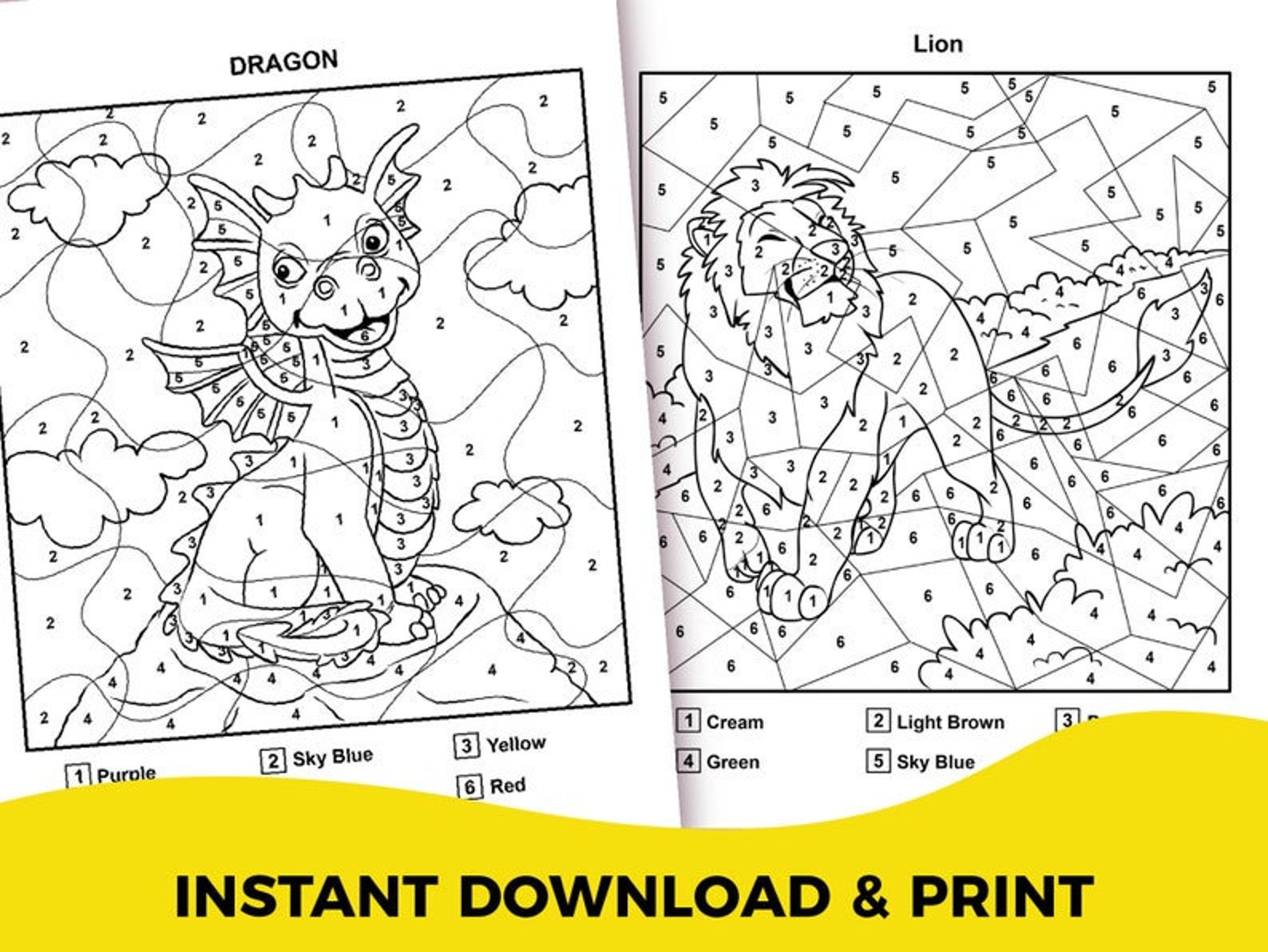 printable-coloring-pages-animals-color-by-number-printable-etsy