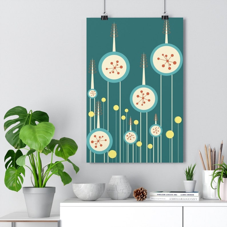 1960s Atomic Age Inspired Minimalist Poster | Premium Matte Archival ...