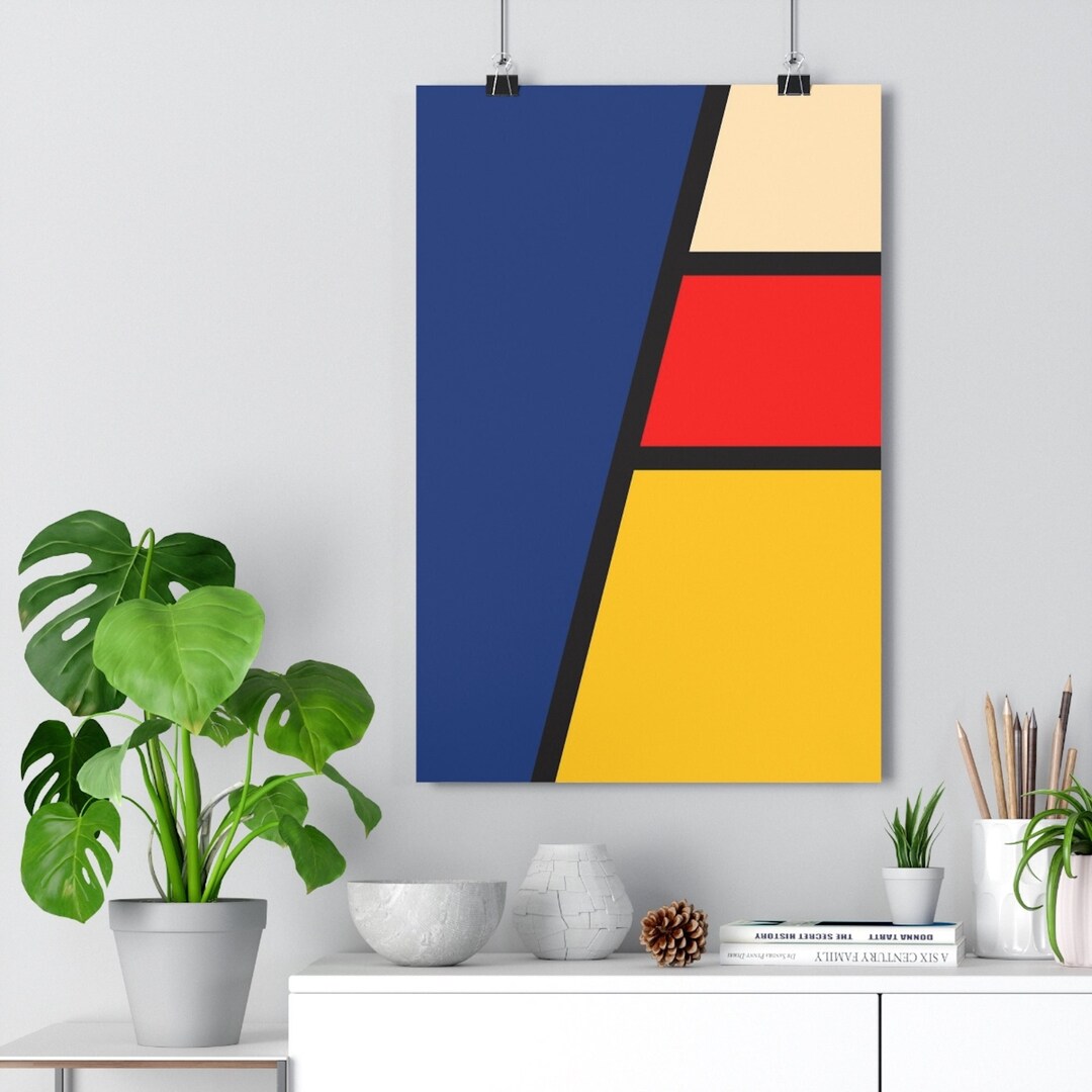 Mondrian Grid Art Print: Minimalist Primary Colors Archival Poster - Etsy