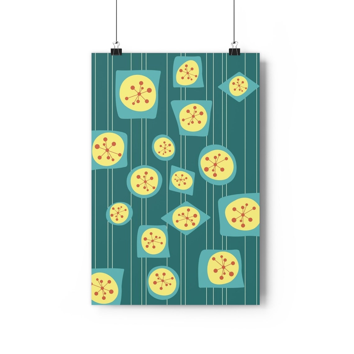 Atomic Age 1960s Mid Century Modern Poster Set Digital - Etsy