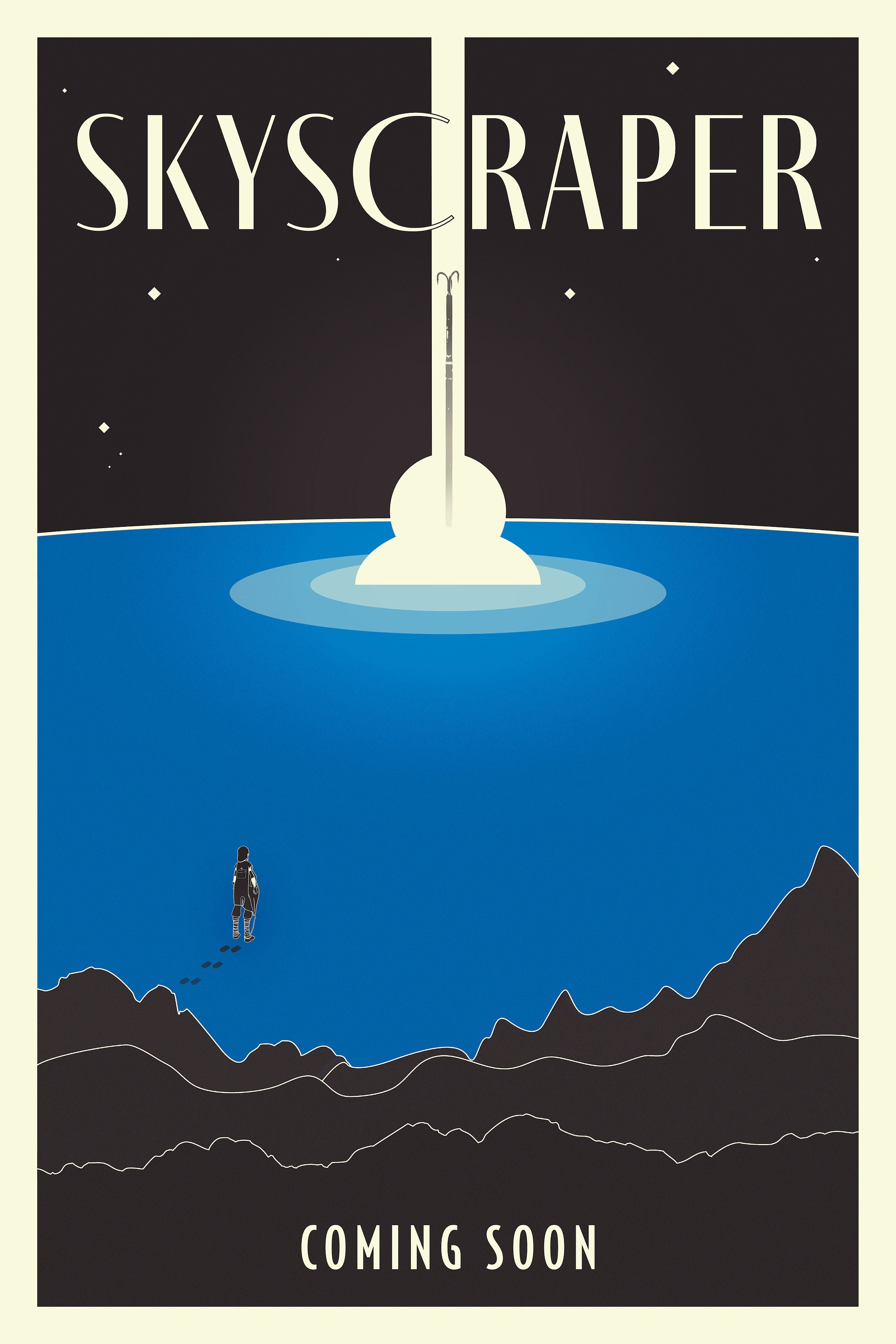 Skyscraper Minimalist Movie Poster Premium Matte Archival Print Sci Fi ...