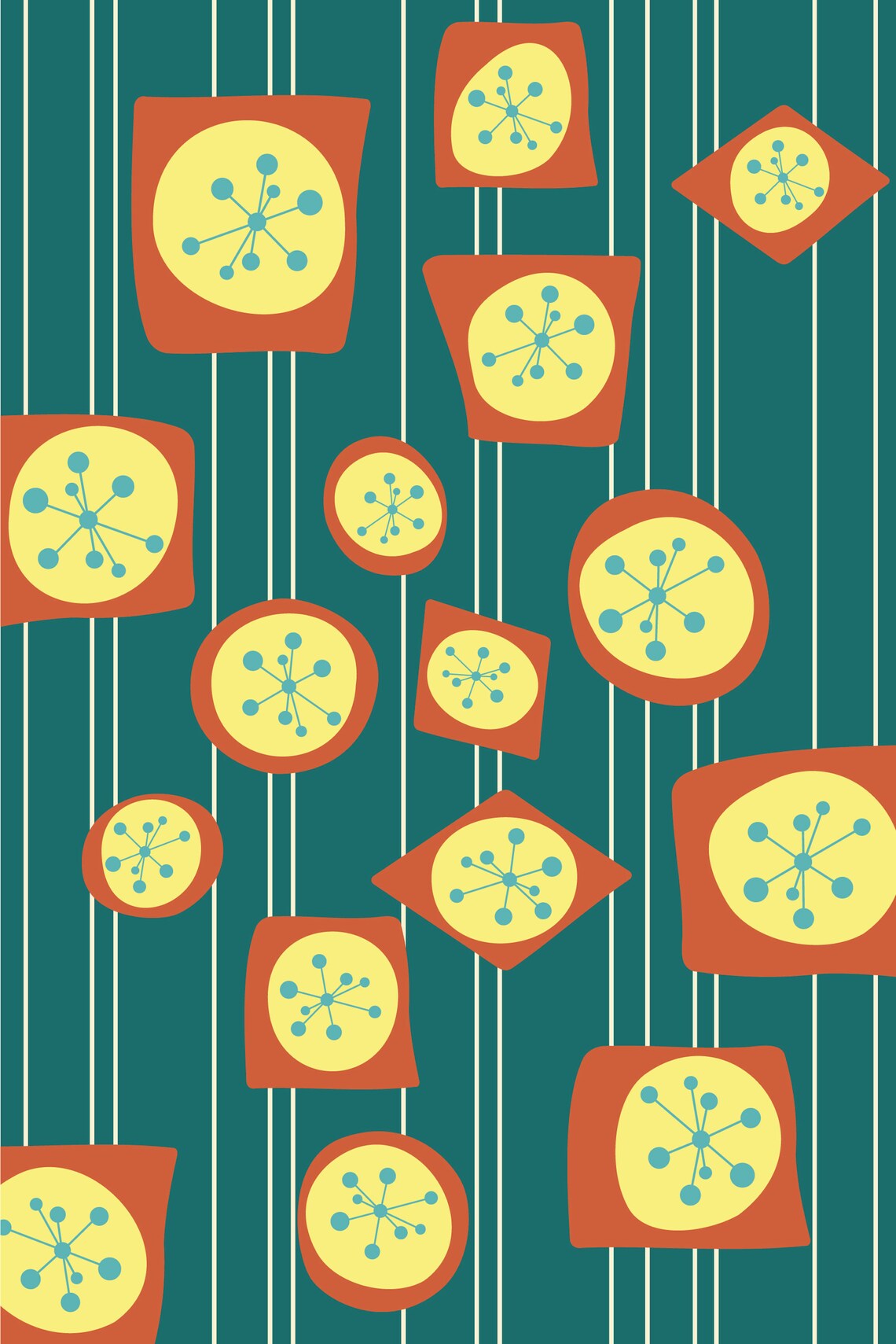 Atomic Age Inspired Minimalist Poster Premium Matte Archival Print ...