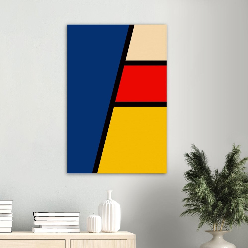 Mondrian Grid Art Print: Minimalist Primary Colors Archival Poster - Etsy