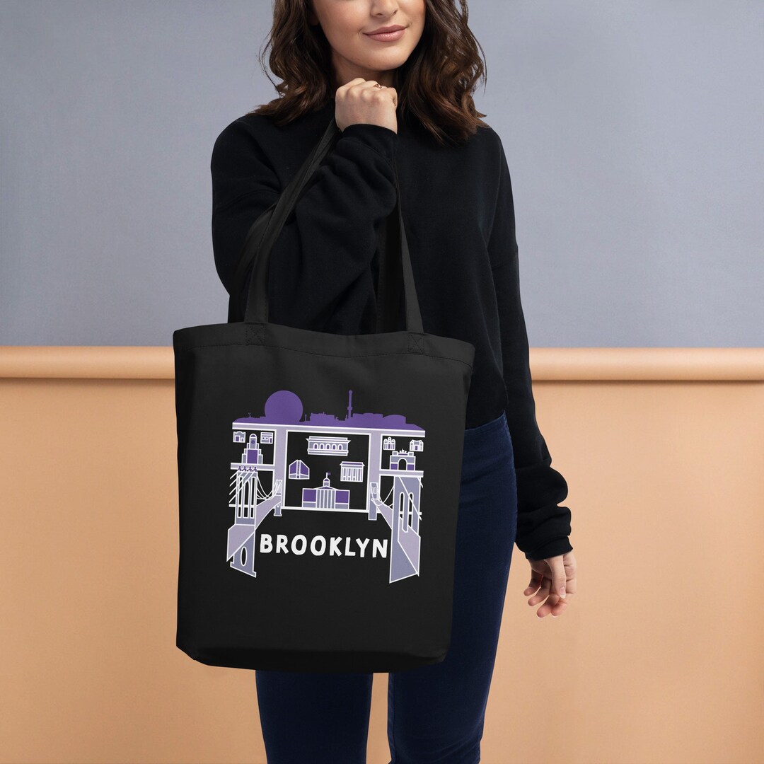 Brooklyn New York Minimalist Print | Organic Cotton Tote Bag | Vintage ...