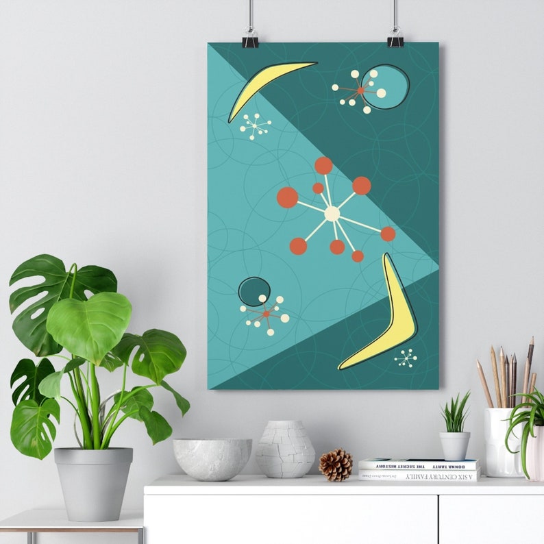 Atomic Age Inspired Minimalist Poster Premium Matte Archival - Etsy