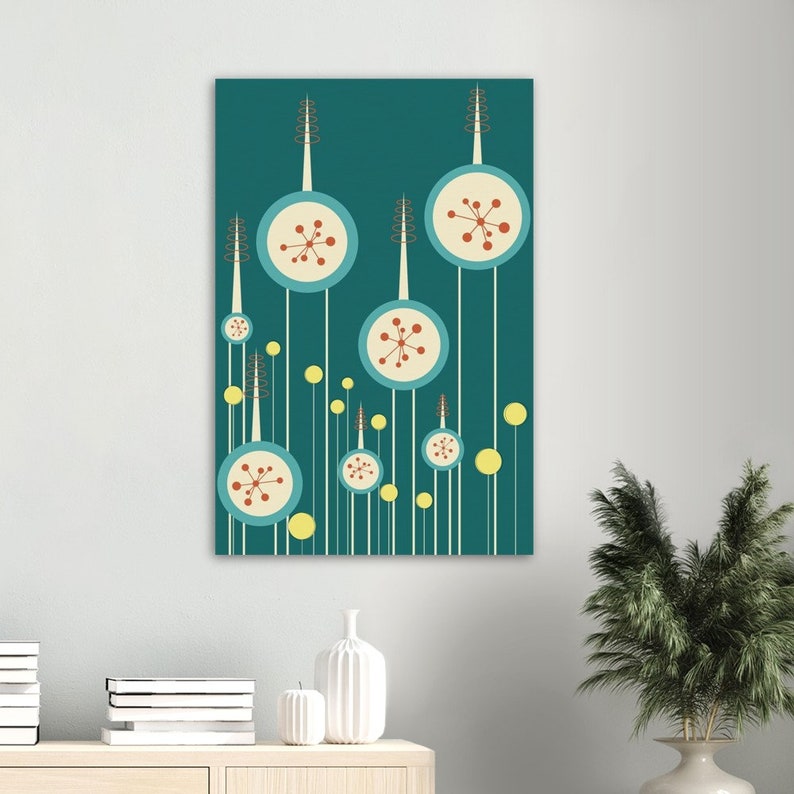 1960s Atomic Age Inspired Minimalist Poster Premium Matte Archival ...