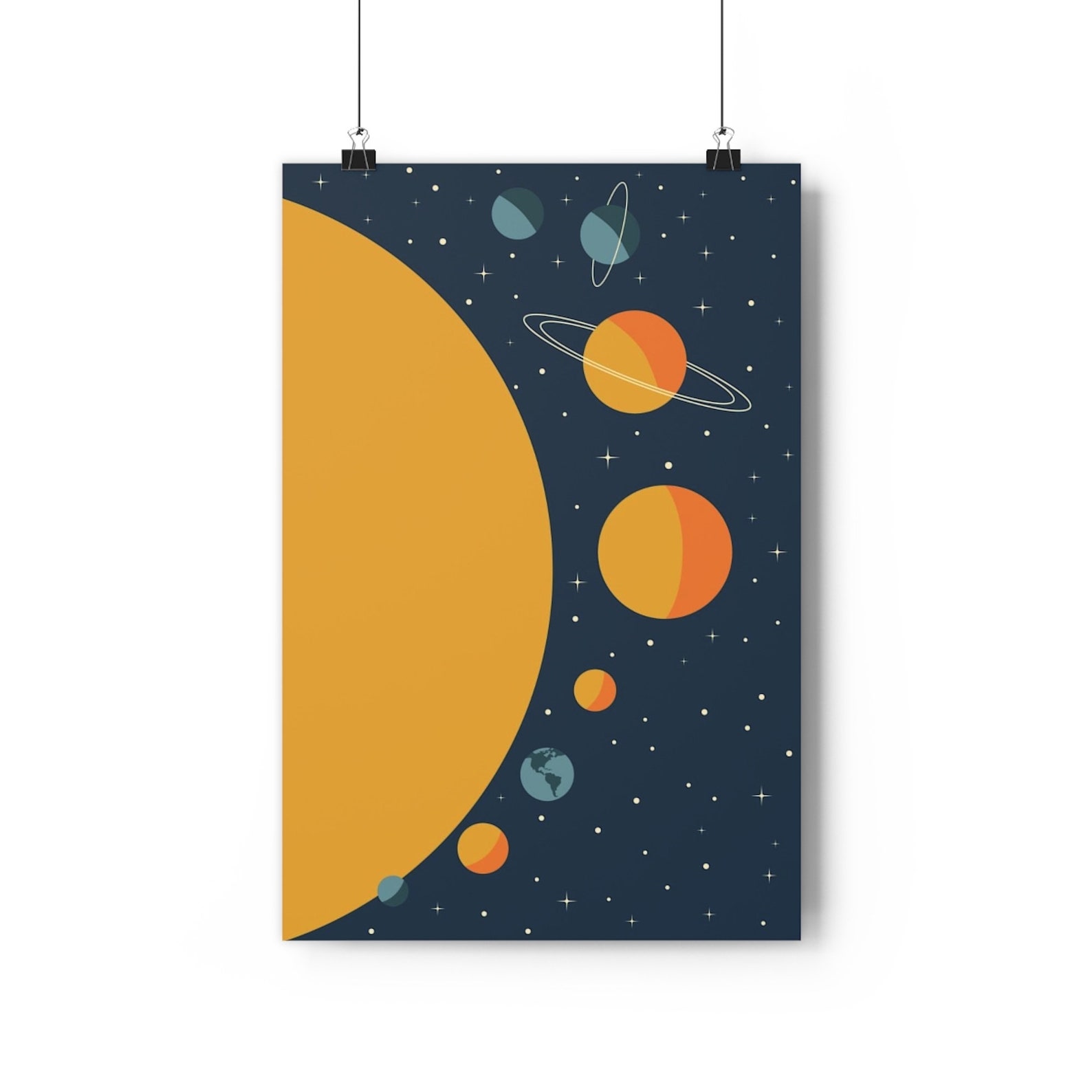 Minimalist Outer Space Theme Poster Digital Download Flat Design ...