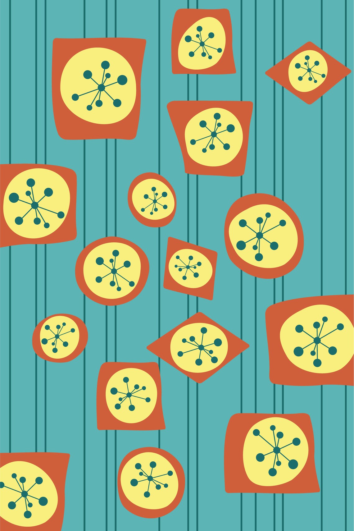 Atomic Age Inspired Minimalist Poster Premium Matte Archival - Etsy