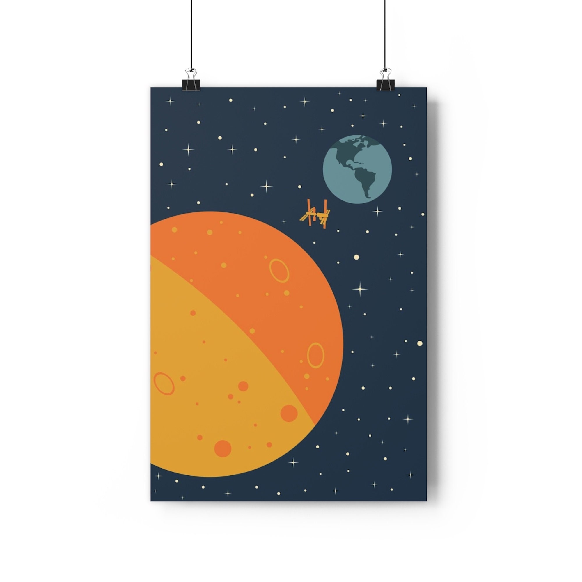 Minimalist Outer Space Theme Poster Digital Download Flat Design ...