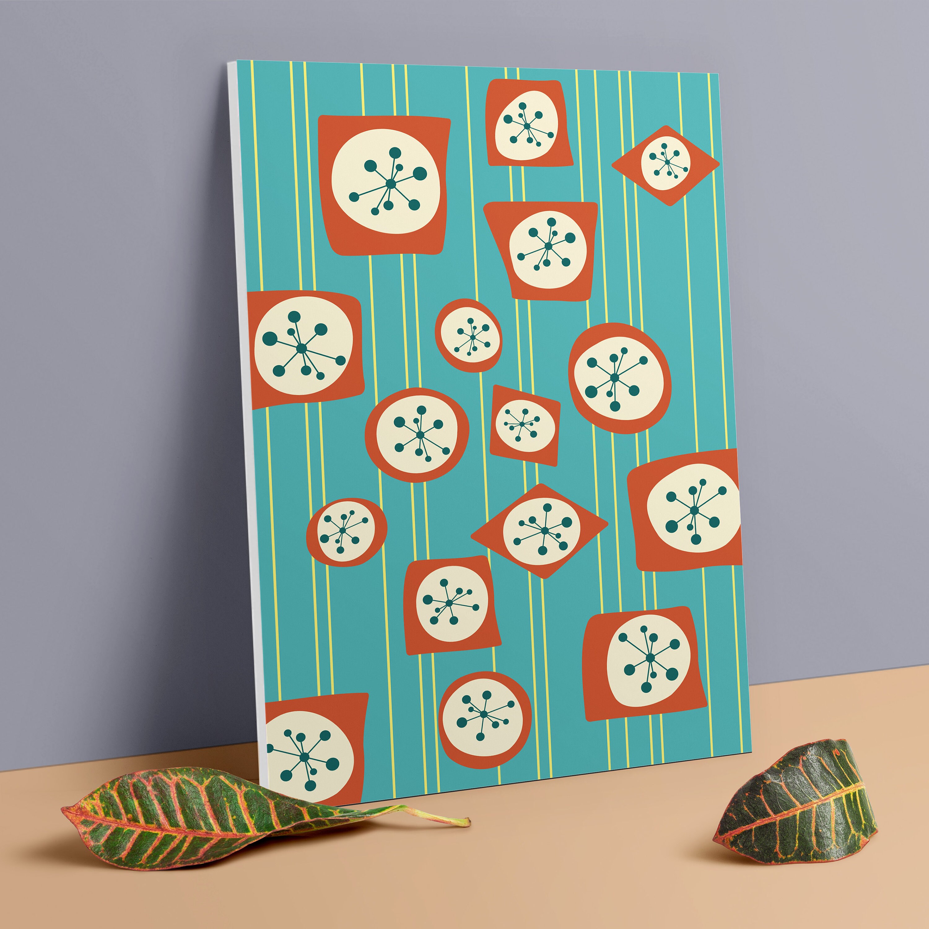 Atomic Age Inspired Minimalist Poster Premium PVC Foam Board Print ...