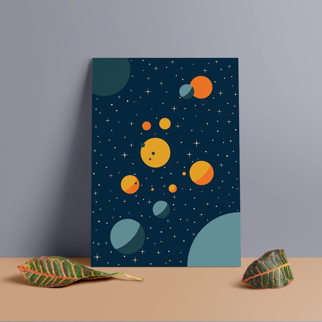 Outer Space Minimalist Poster | Premium PVC Foam Board Print | Vintage ...