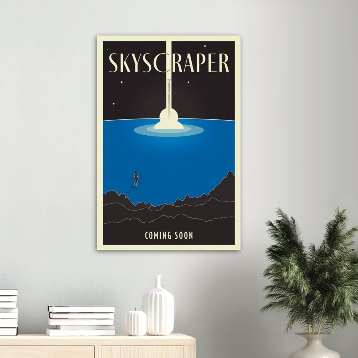 Skyscraper Minimalist Movie Poster Premium Matte Archival Print Sci Fi ...
