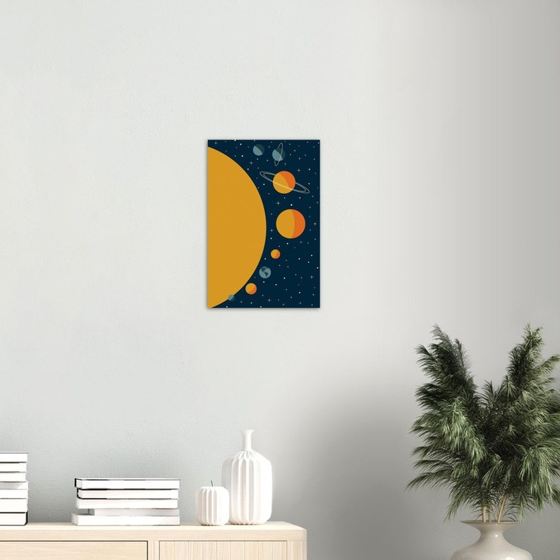 Solar System Poster: Mid-century Modern Minimalist Space Art - Etsy