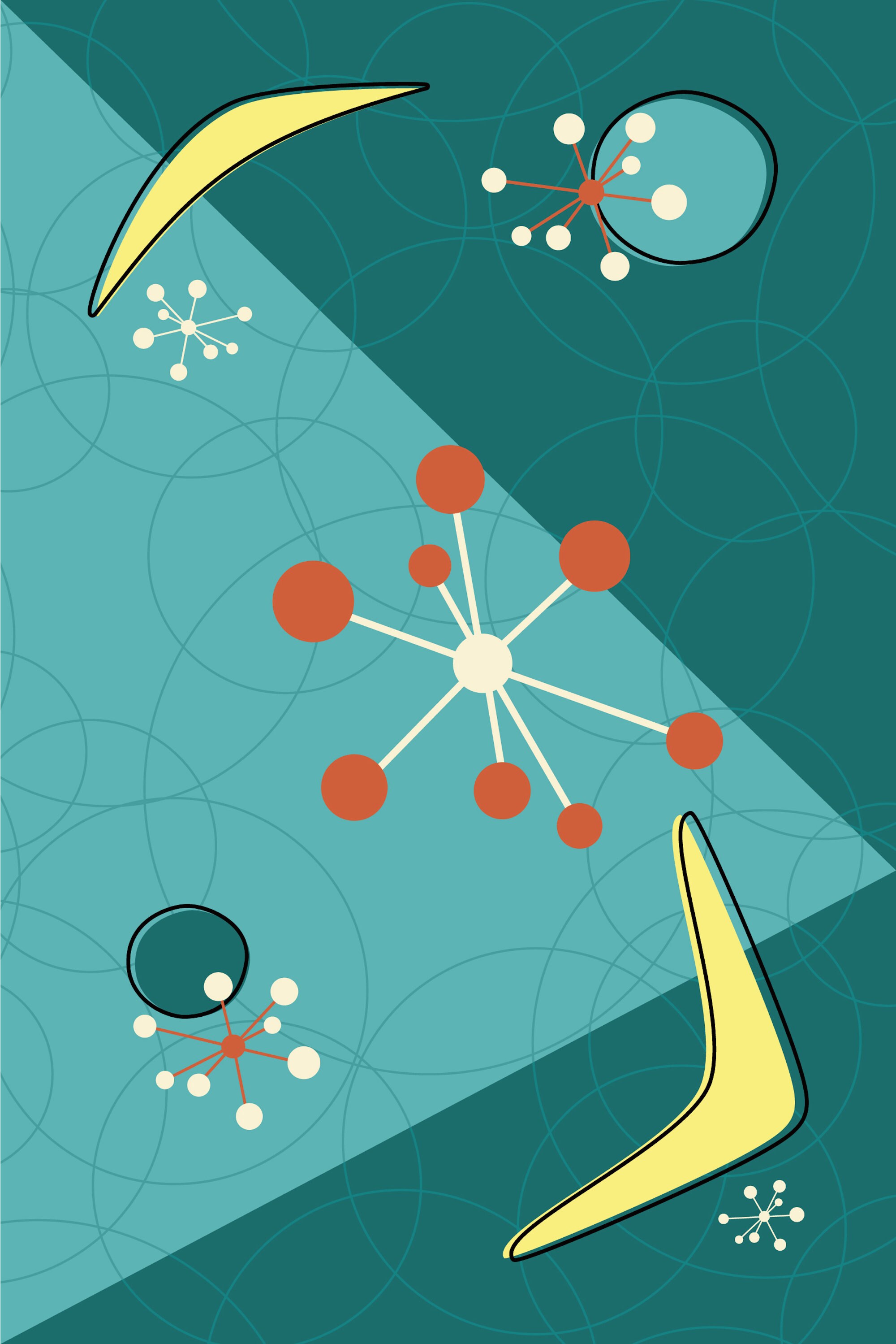 Atomic Age Inspired Minimalist Poster Premium PVC Foam Board - Etsy