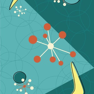 Atomic Age Inspired Minimalist Poster | Premium Matte Archival Print ...