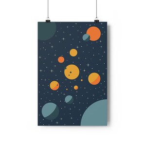 Minimalist Outer Space Theme Poster | Digital Download | Flat Design ...