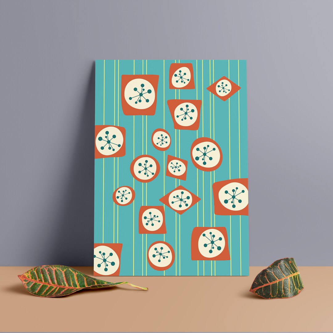 Atomic Age Inspired Minimalist Poster Premium PVC Foam Board Print ...