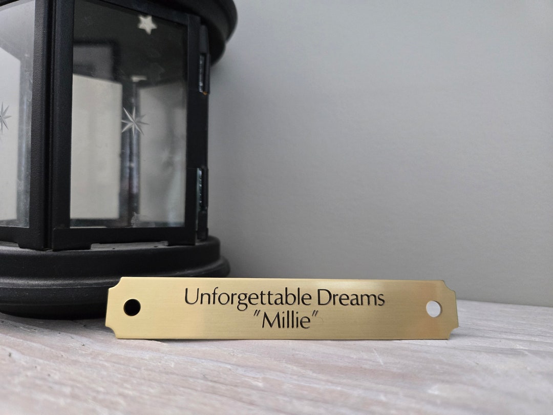 HALTER PLATE Lg Brass Notched 4.5''x3/4'' Equine, Custom Engraved ...