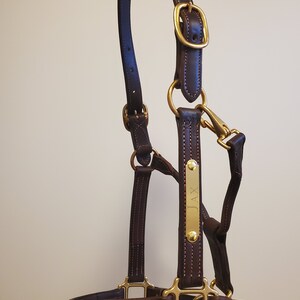 Triple Stitched LEATHER HORSE HALTER With Engraved Plate, Made to Order ...