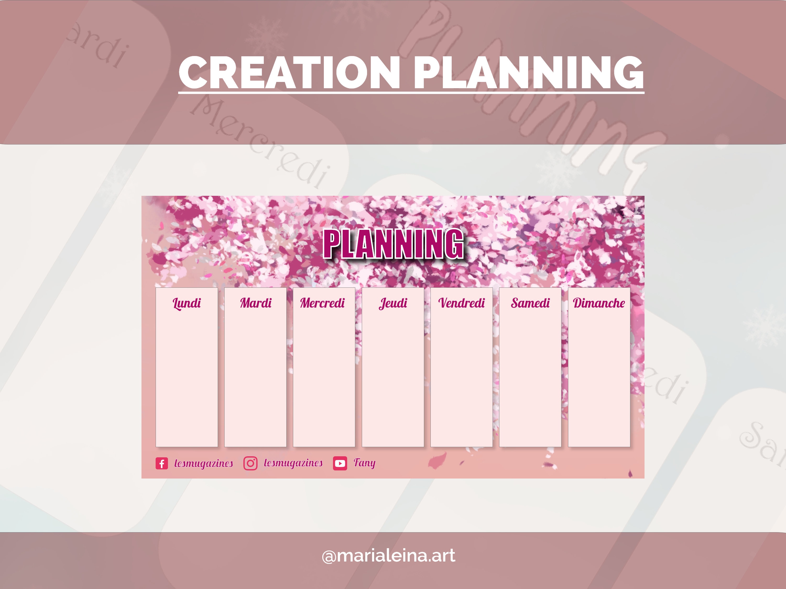 Creation of Custom Twitch Schedule / Overlay - Etsy