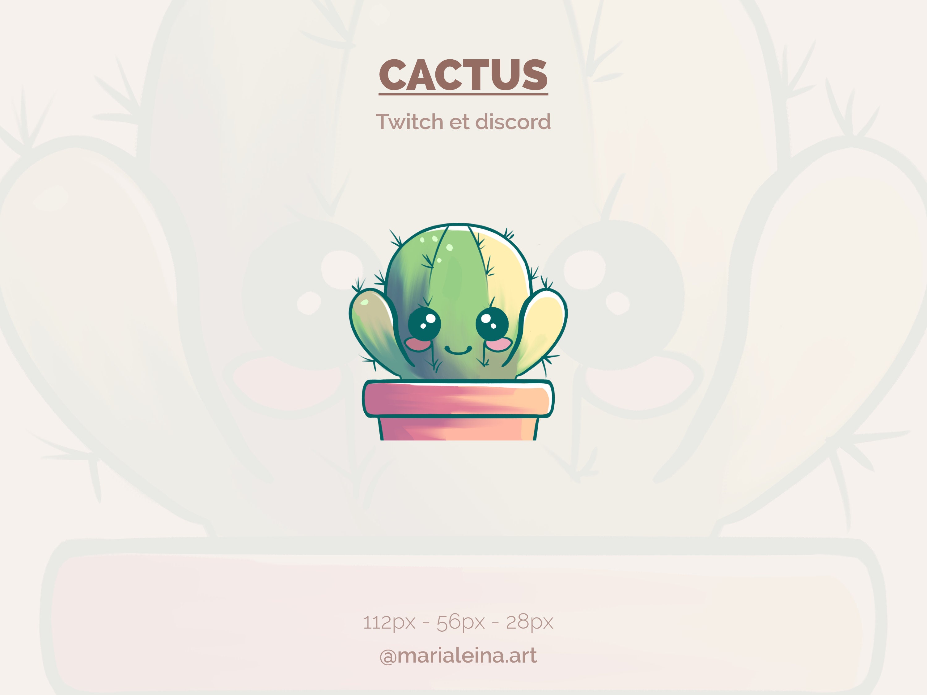 Twitch Emote - Cute Smiling Cactus - Funny and Cute Emoticon ...