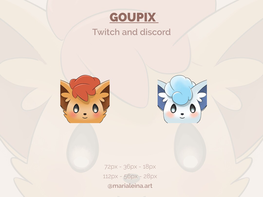 Vulpix Emote Set of 2 for Twitch Pokémon Emoticons Downloadable Digital ...