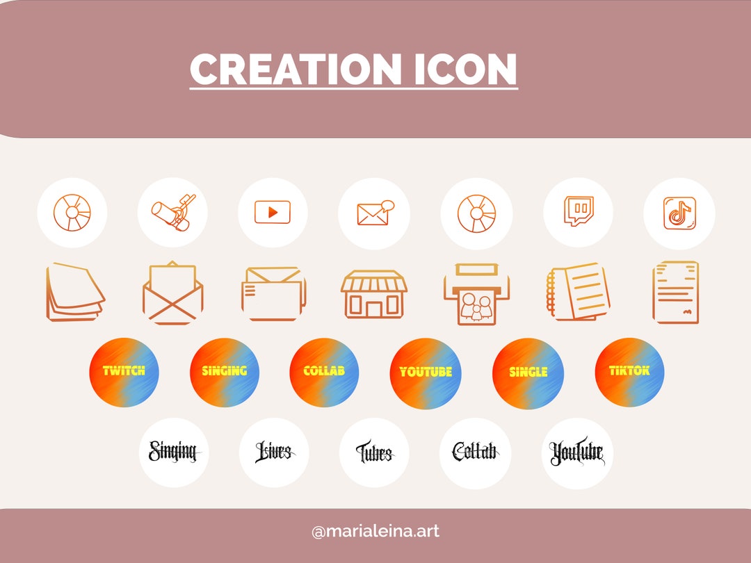 Creation of Personalized Icons for Your Social Networks / Instagram - Etsy