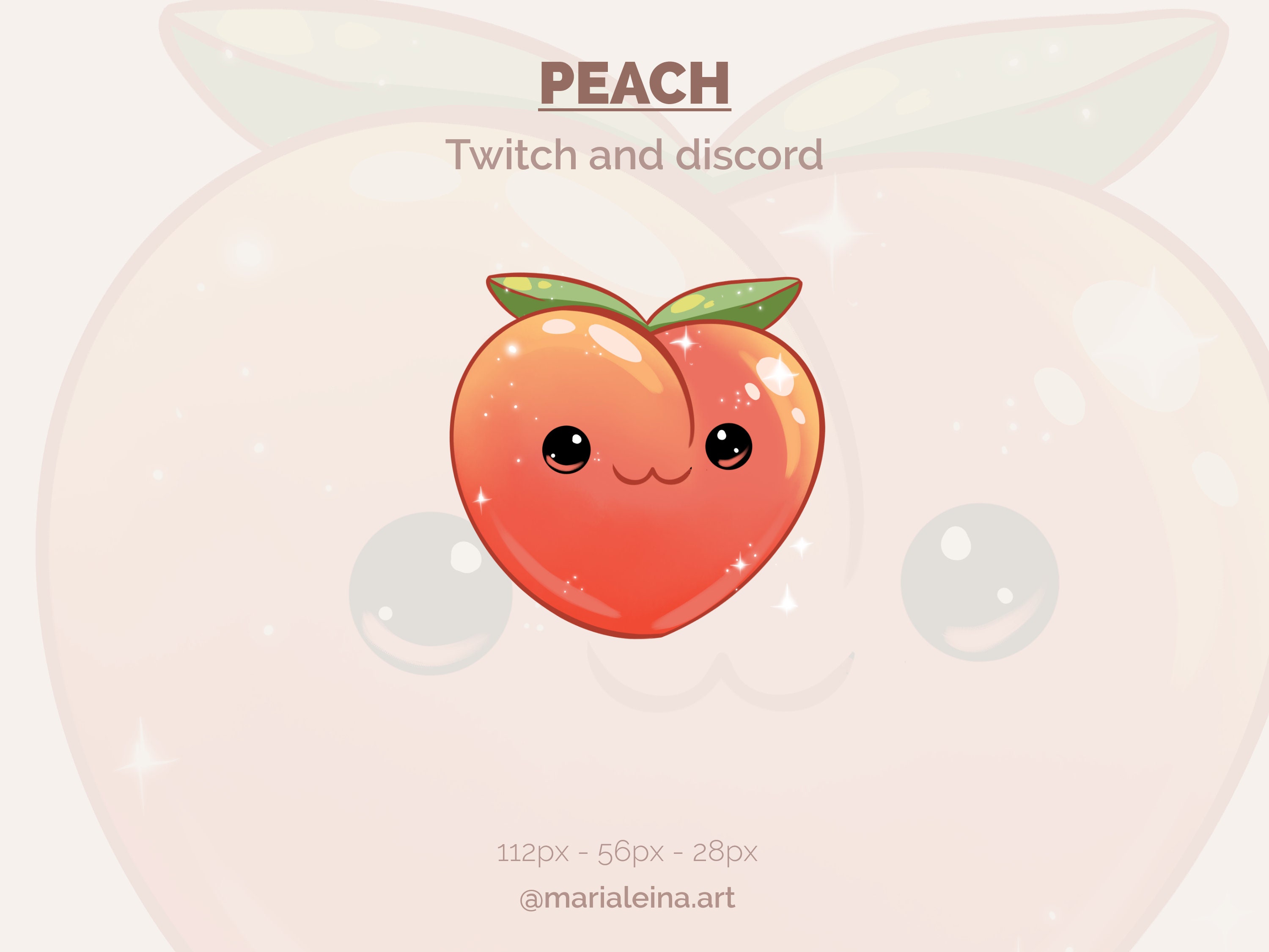 Peach Emote for Twitch Fruity and Cute Emoticon Downloadable Digital ...