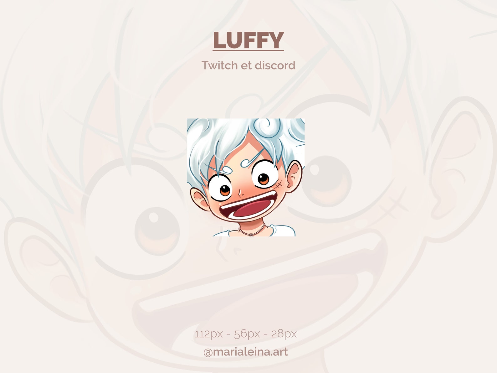 One Piece Luffy Gear 5 Emote Anime Emoticon for Discord, Twitch - Etsy