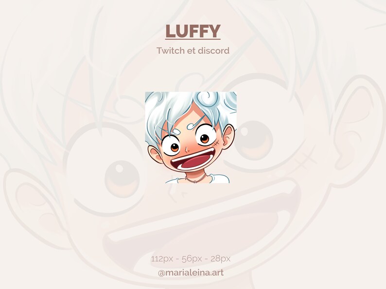 One Piece Luffy Gear 5 Emote Anime Emoticon for Discord, Twitch - Etsy