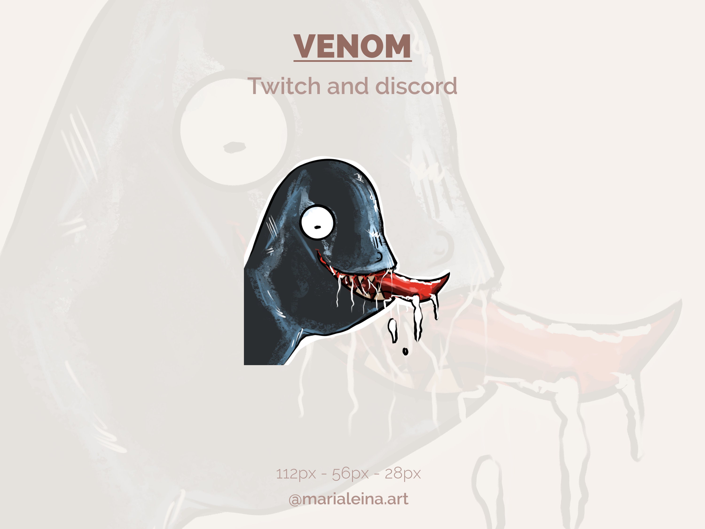 Funny Venom Twitch Emote Digital Illustration Emoticon for Streaming - Etsy