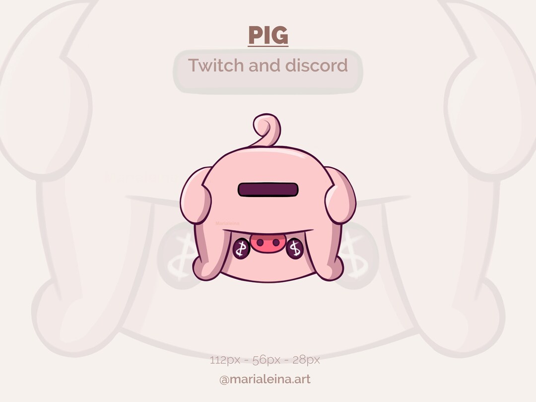 Little Piggy Bank Emote for Twitch Cute and Funny Emoticon Downloadable ...