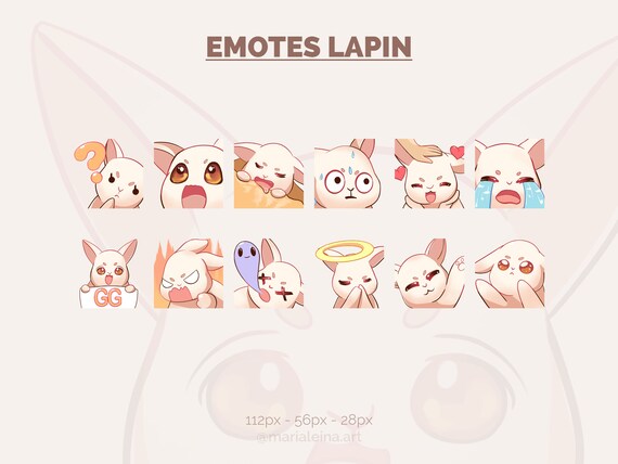 EMOTE RABBIT Twitch and Discord for Cute Easter | Etsy