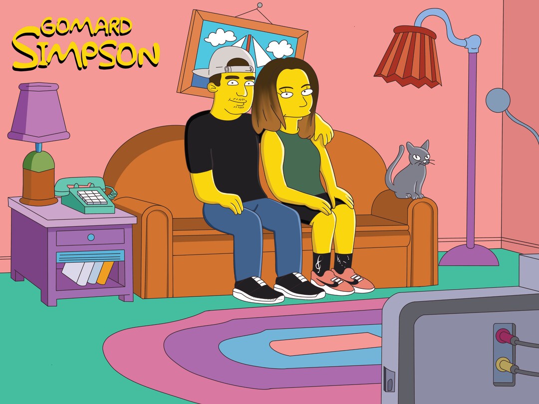 Simpson Custom Illustration Hand Drawn Family Portraits Unique Gift for ...