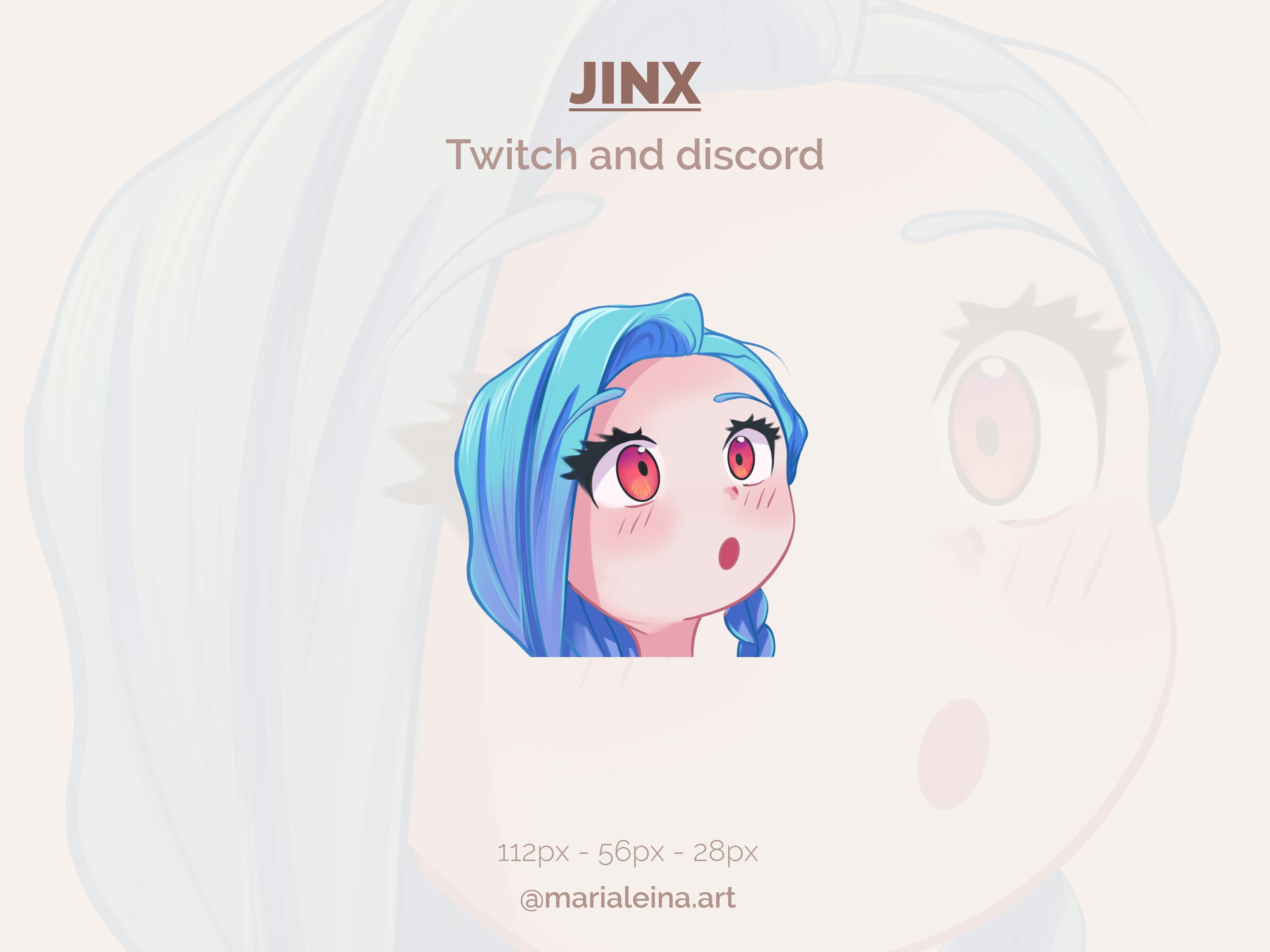Jinx Emote for Twitch - Video Game Emote - League of Legends Emote ...