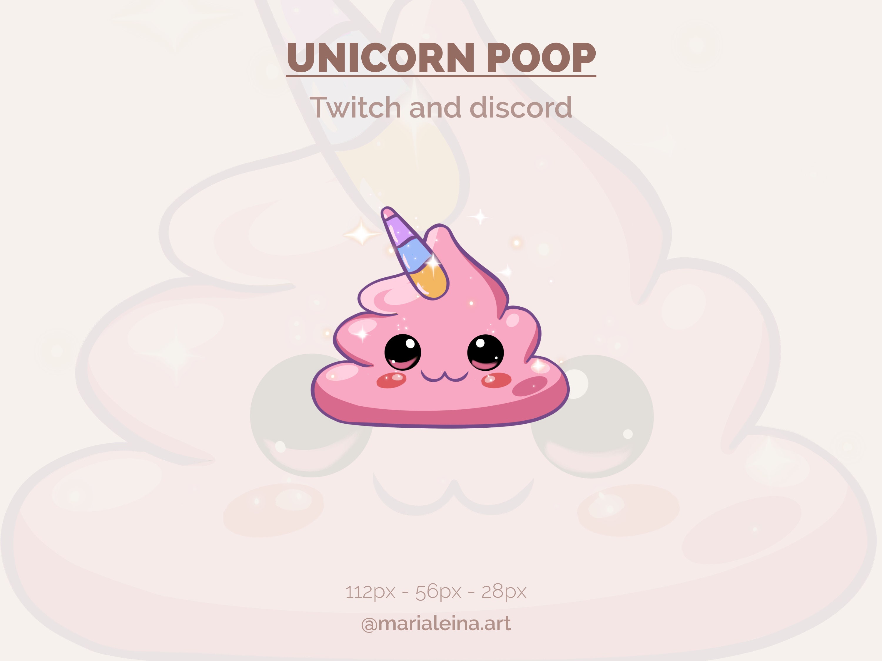 Unicorn Poop Emote for Twitch Funny and Cute Emoticon Downloadable ...