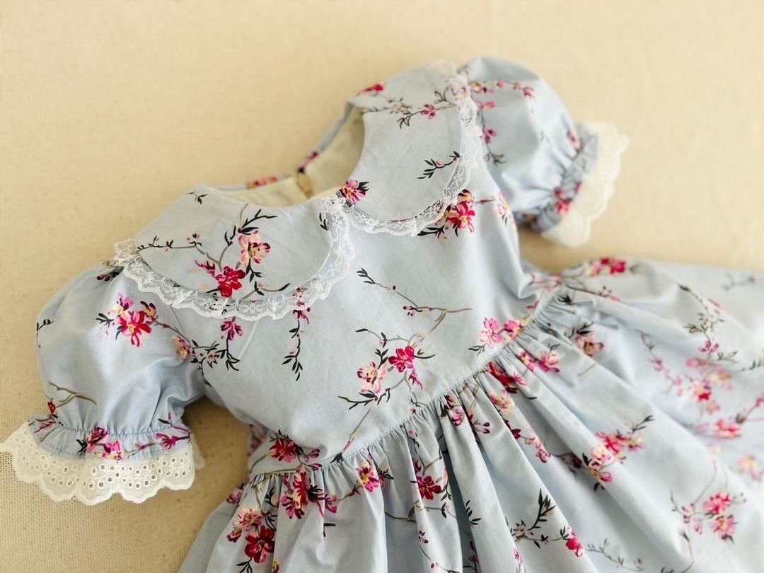 Peter Pan Collar Girl Dress, Summer Dress for Little Girls, Toddler ...