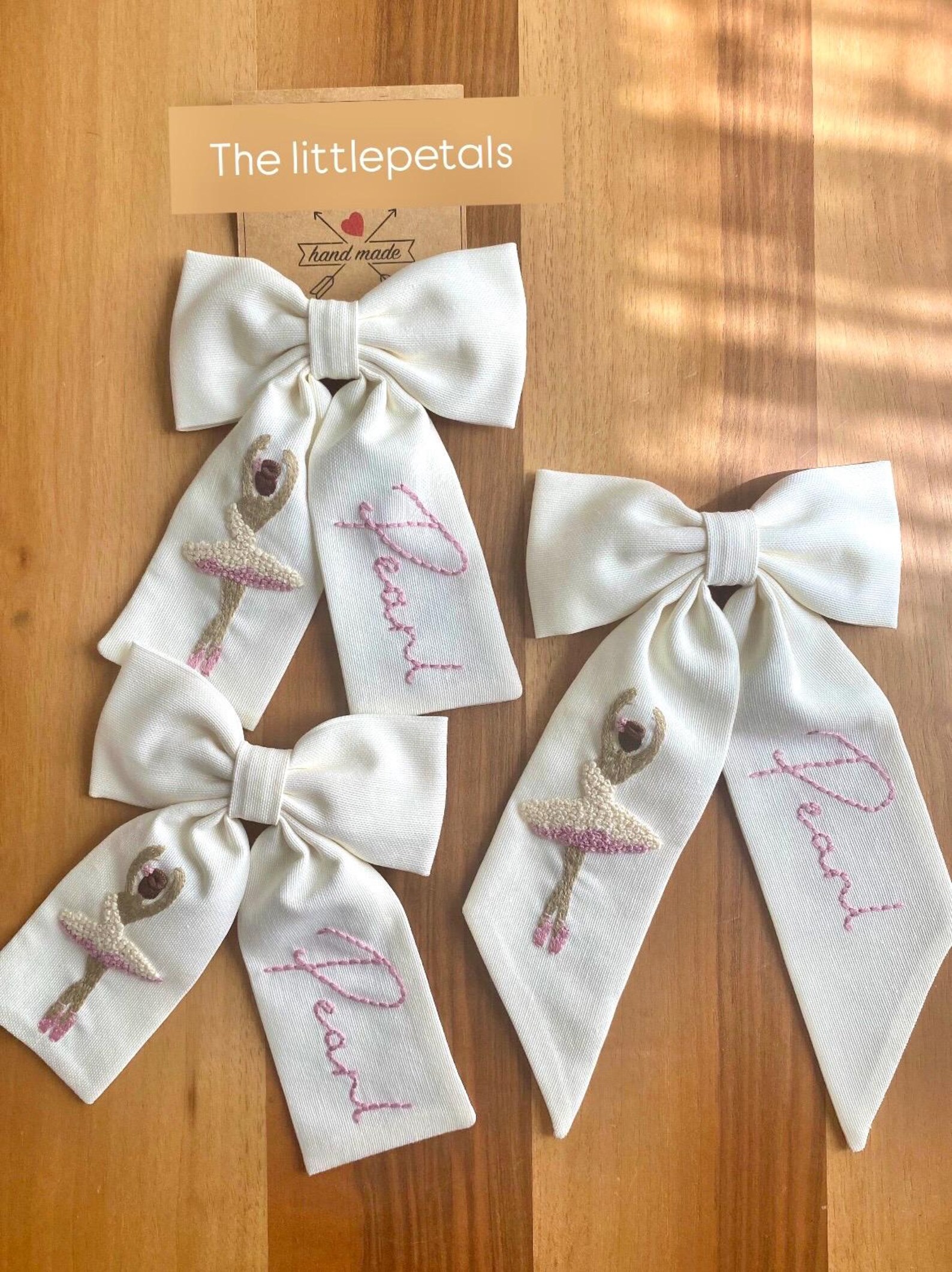 Initial Hand Embroidered Bow, Custom Name Bow, Floral Hair Bow, Baby ...