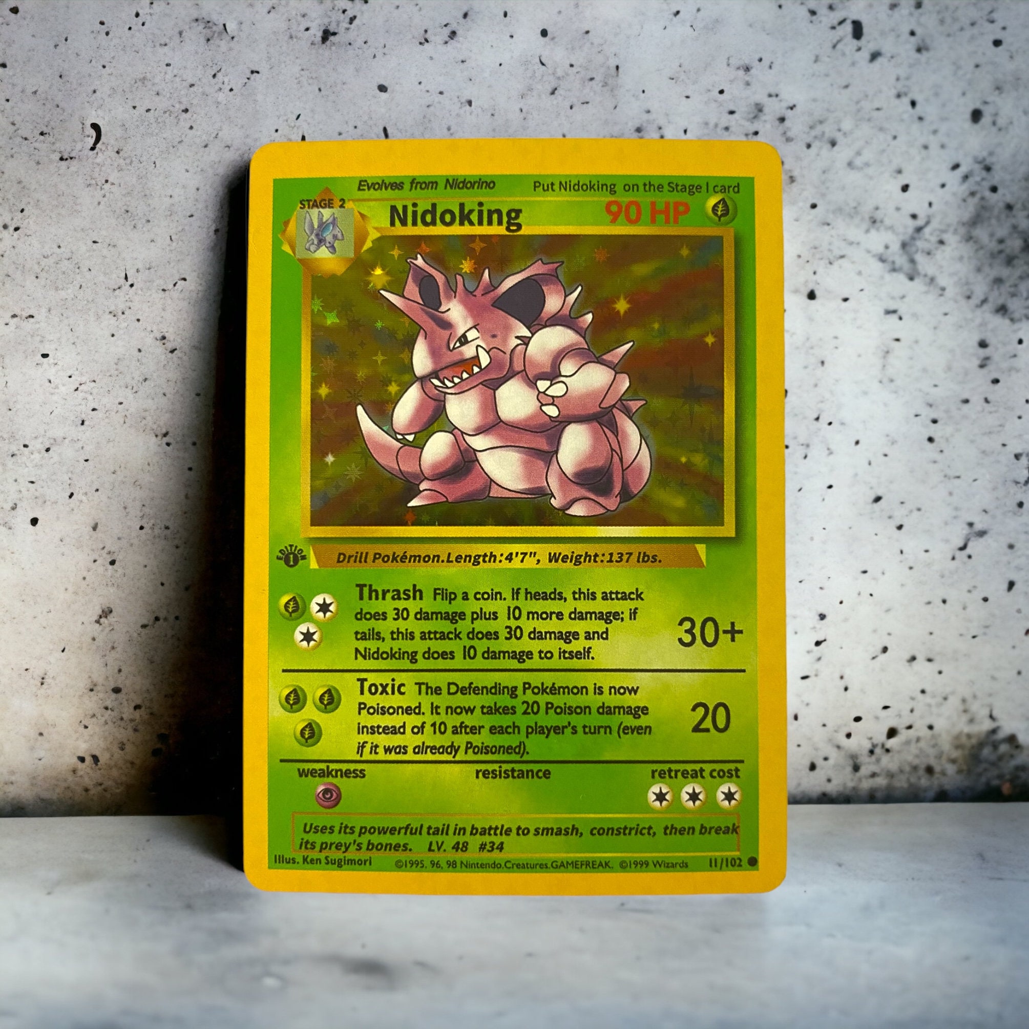 Nidoking Pokemon 1st Edition Holo Proxy Card - Etsy
