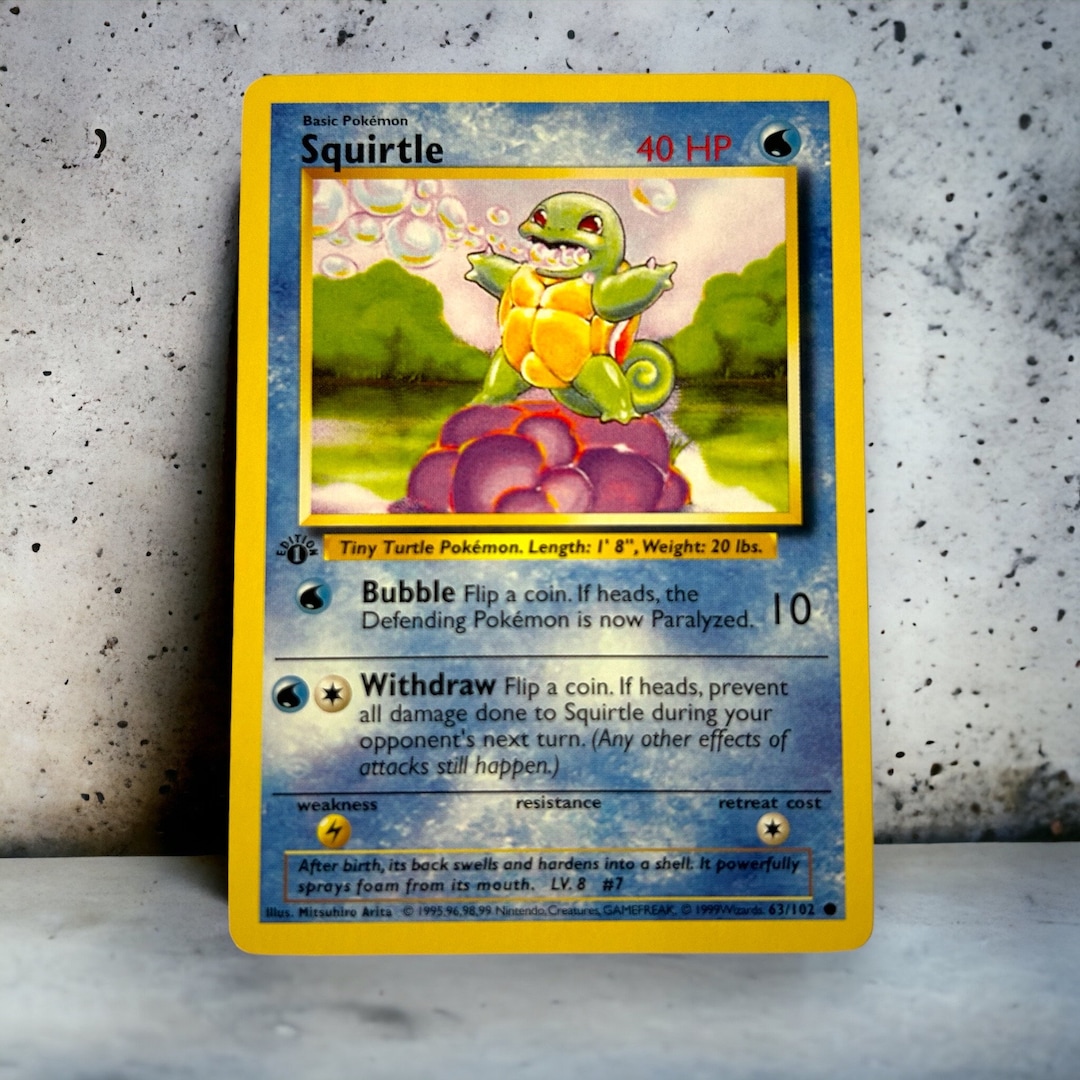Squirtle 1st Edition Pokémon Proxy Card - Etsy