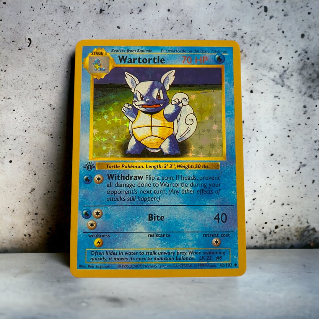Wartortle Pokémon 1st Edition Holo Proxy Card Surprise Card - Etsy