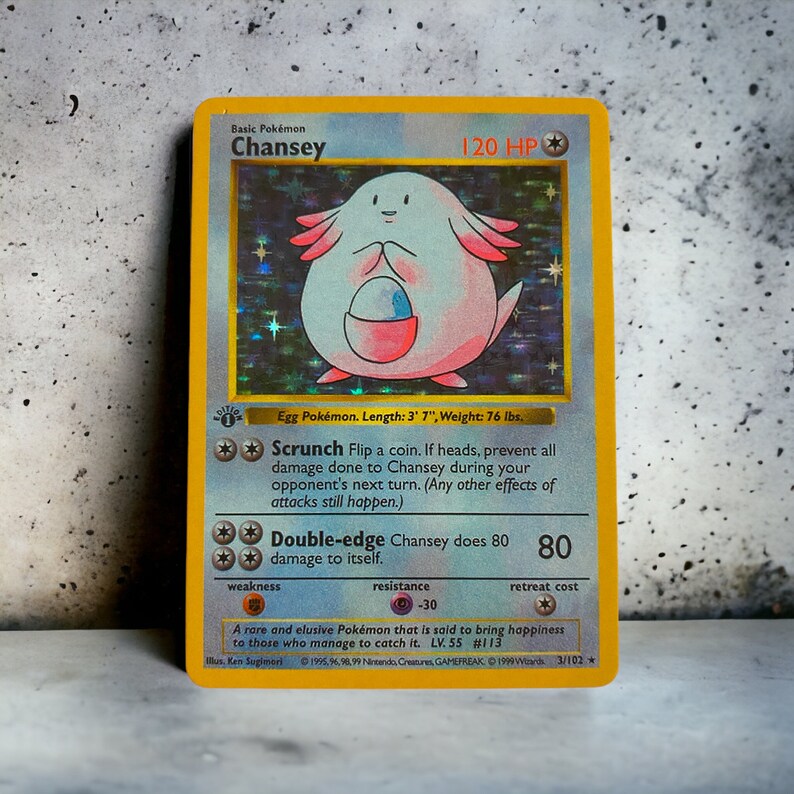 Chansey Pokemon 1st Edition Holo Proxy Card - Etsy